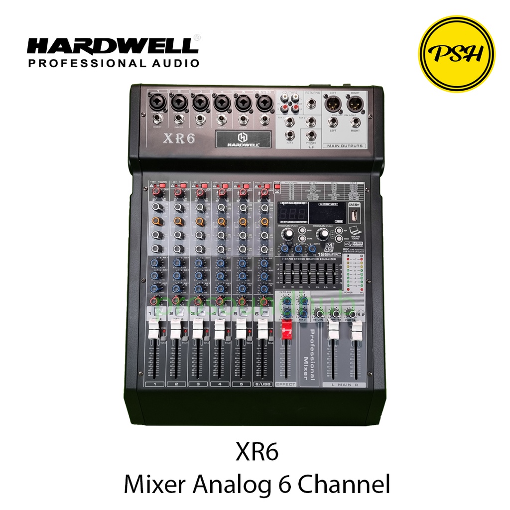 Jual Hardwell XR6 XR-6 Mixer Audio 6 Channel Mixing Console USB ...