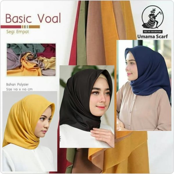 Jual Hijab Segiempat Voal Basic Umama | Shopee Indonesia