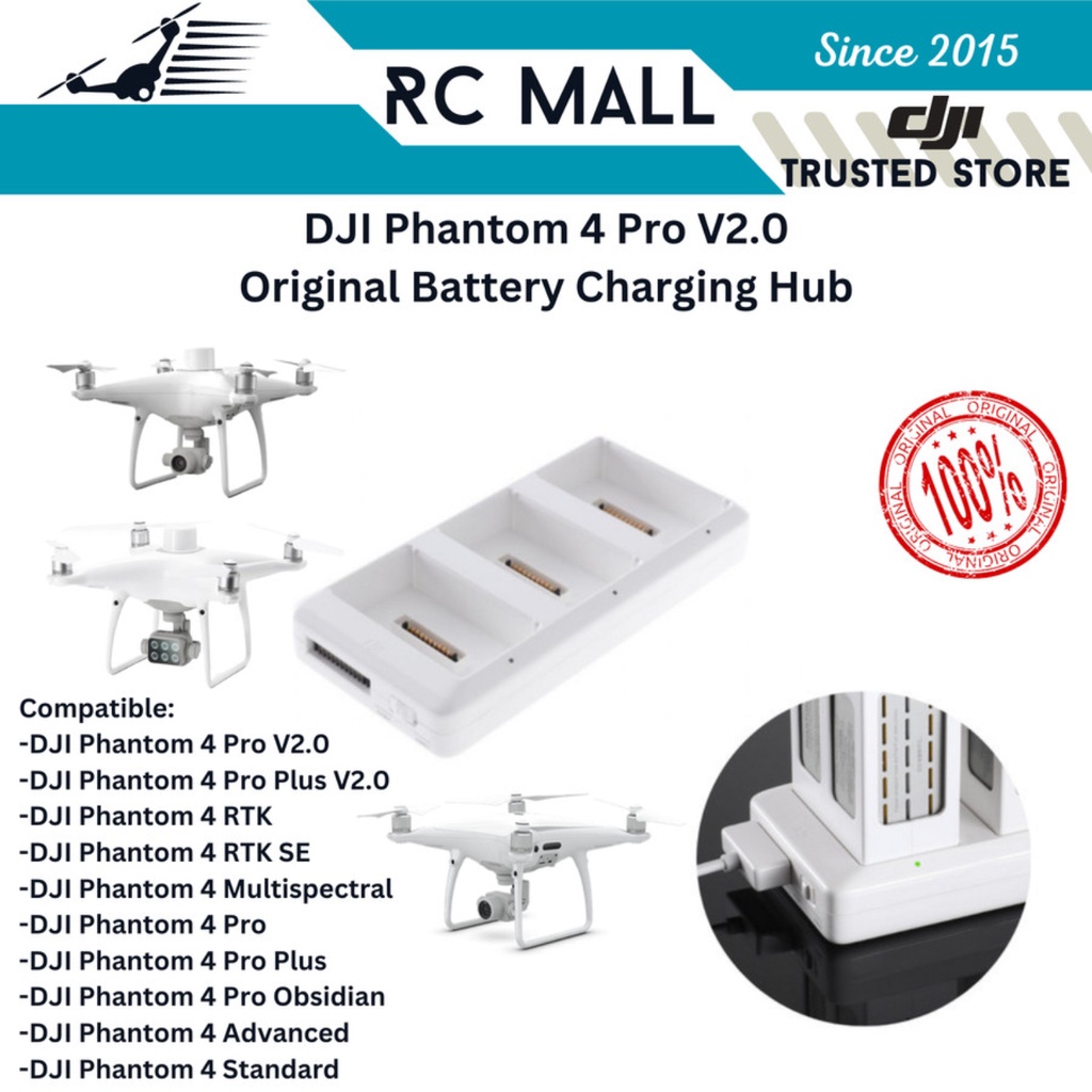 Jual Battery Charging Hub DJI Phantom 4 Pro Plus V2.0 RTK Multispectral ...