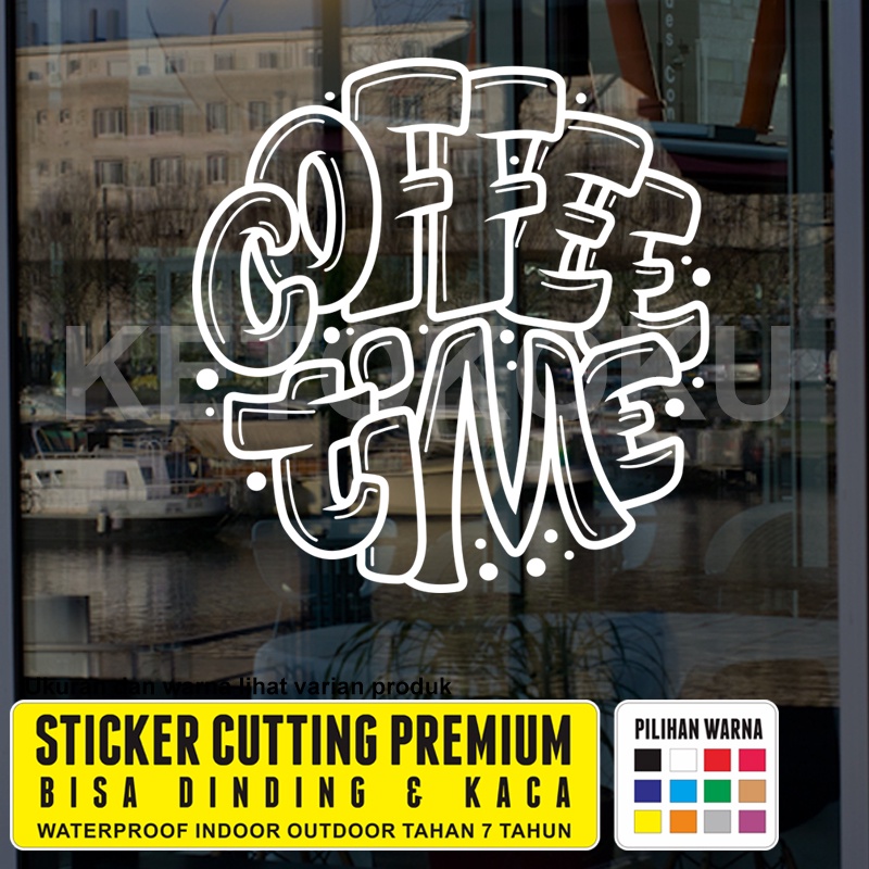 Jual Sticker Cafe untuk Dekorasi Kaca Dinding Kafe Coffee Time Kopi ...