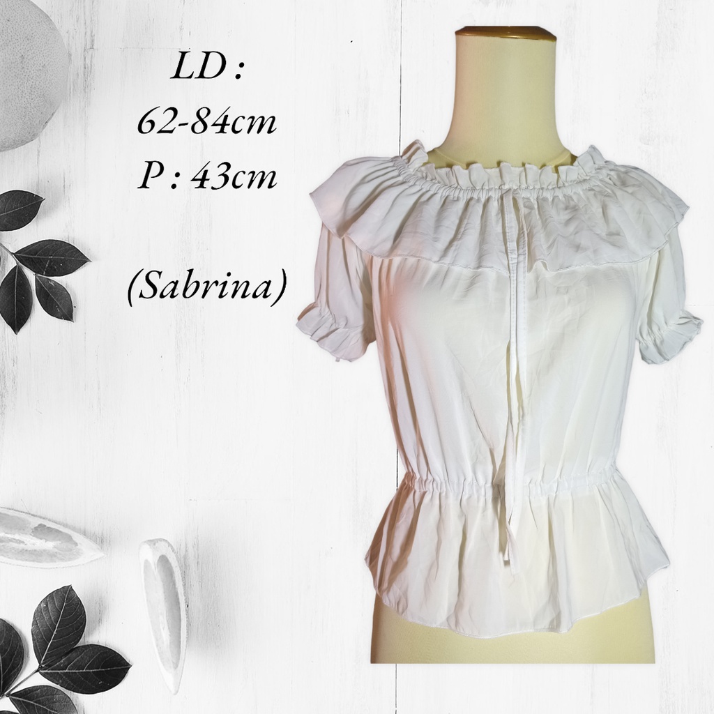 Jual blouse wanita ( Model Sabrina ) | Shopee Indonesia