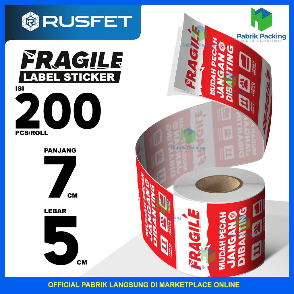 Jual Stiker fragile jangan di banting stiker label pengiriman 7cm x 5cm ...