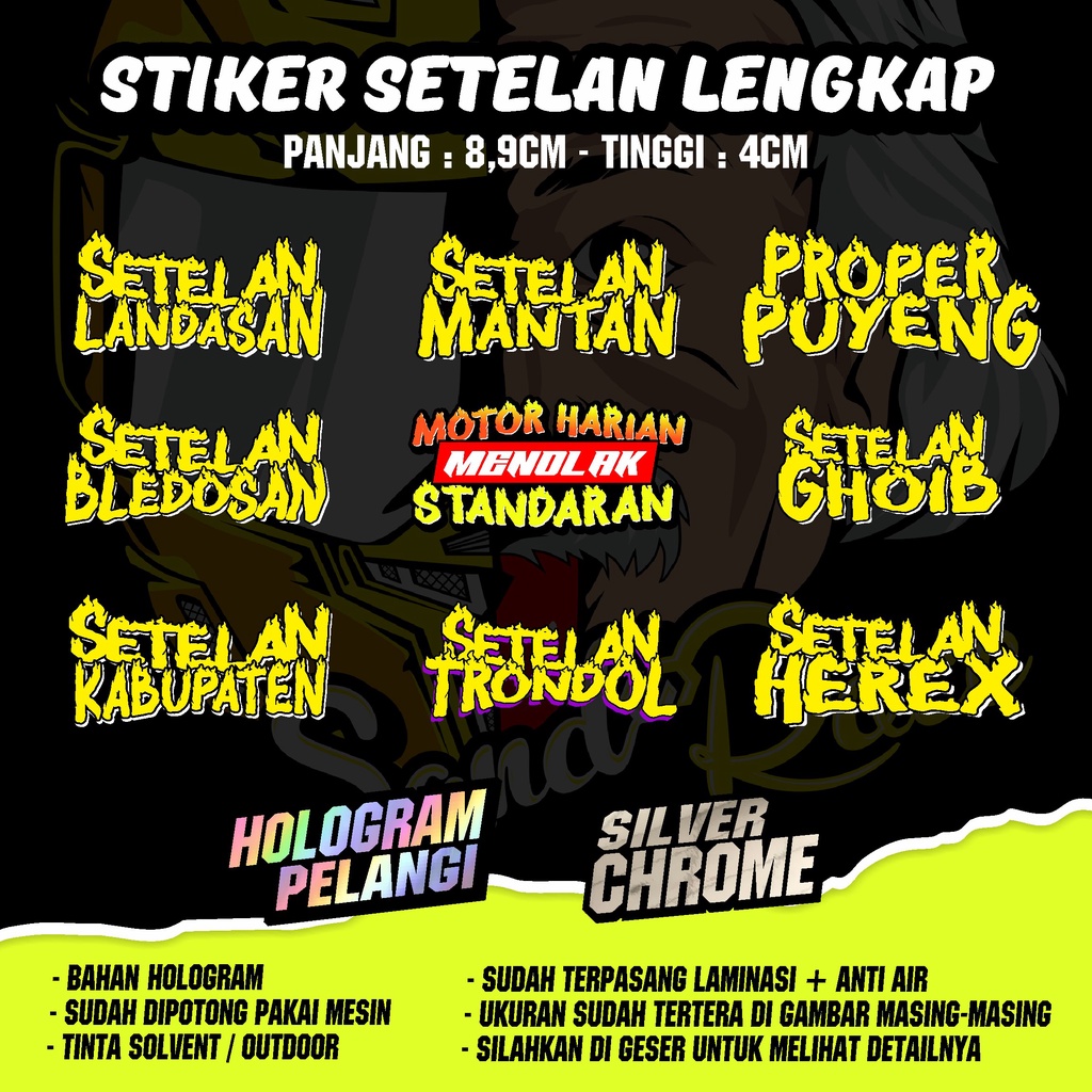Jual STIKER MOTOR SETELAN TERBARU / SETELAN STANDAR PROPER / SETELAN ...