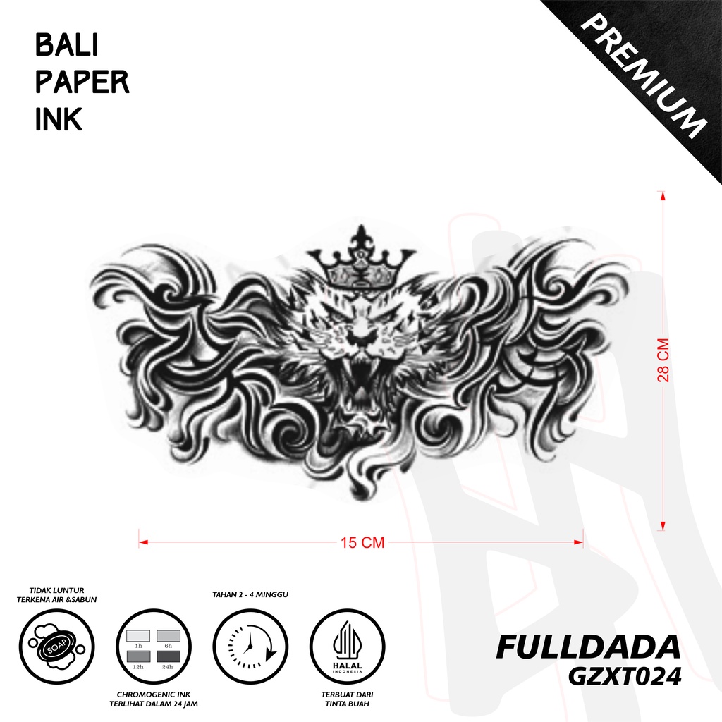 Jual GZXT024 Singa Tato Temporer Premium Bali Paper Ink | Shopee Indonesia