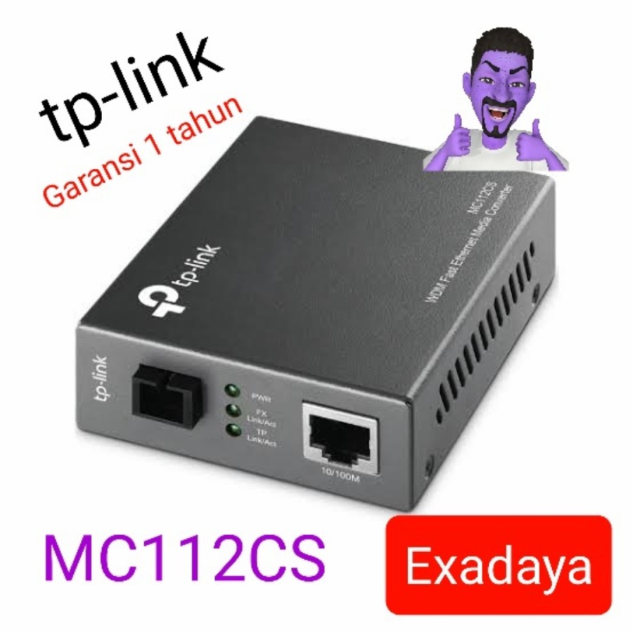 Jual TPLINK TL-MC112CS , MEDIA CONVERTER FIBER Optic WDM 100Mbps Single ...