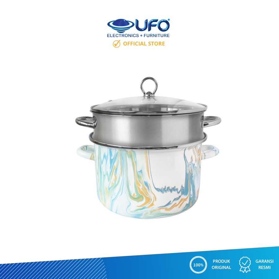 Jual Kedawung Chefina Double Steamer 24 cm Marble Panci Enamel ...