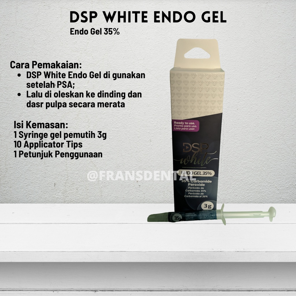 Jual DENTAL DSP WHITE ENDO GEL WHITENING BLEACHING ENDO / INTRA CORONAL ...