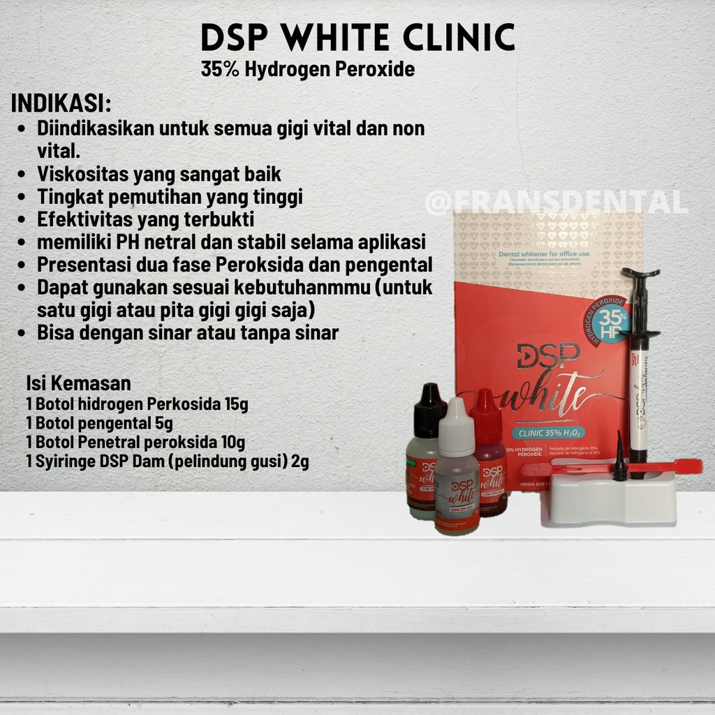 Jual DENTAL DSP WHITE CLINIC / BAHAN BLEACHING OFFICE / DENTAL WHITENING / PEMUTIH GIGI TANPA ...