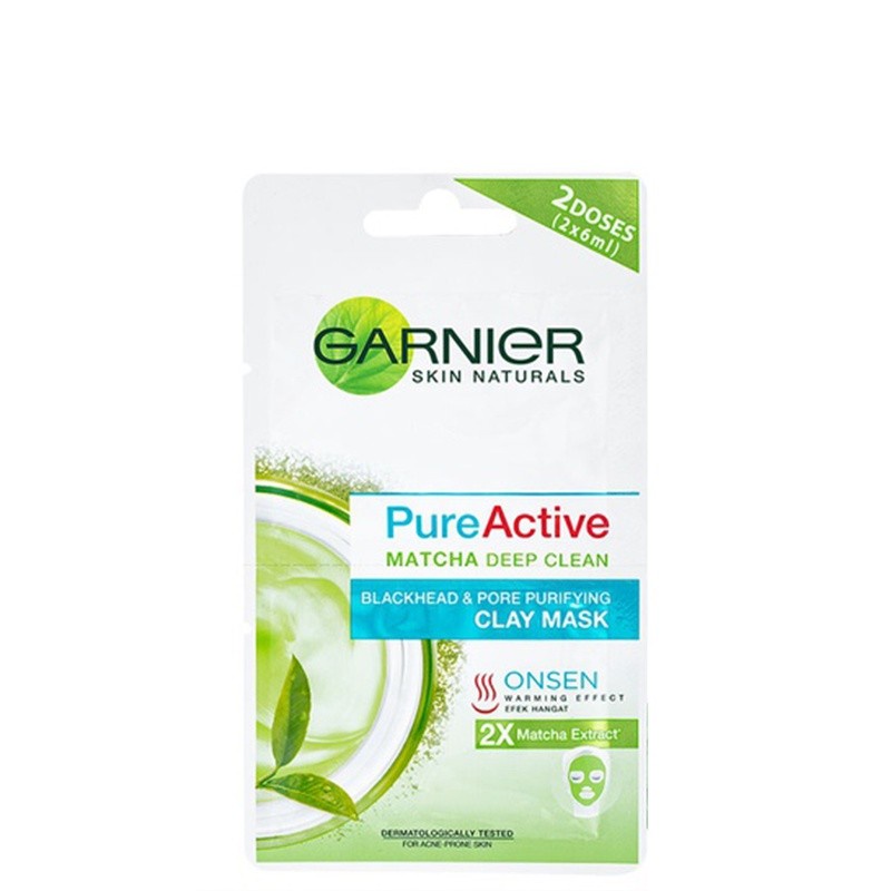 Jual Garnier Skin Naturals Pure Active Matcha Deep Clean Clay Mask 2 x ...