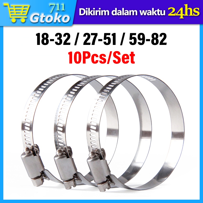 Jual Klem Selang Stainless Steel Klem Gas Heavy Duty Hose Clamp 10 Pcs ...