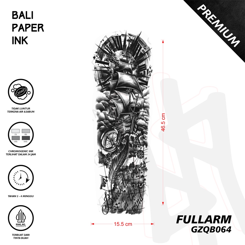 Jual Bali Paper Ink GZQB064 Perahu Fruit Ink Tatto Temporary Premium ...