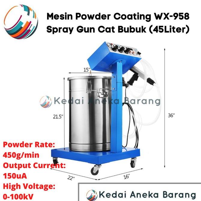 Jual Promo Mesin Powder Coating Spray Gun Machine Oven Cat Bubuk Wx-958 ...