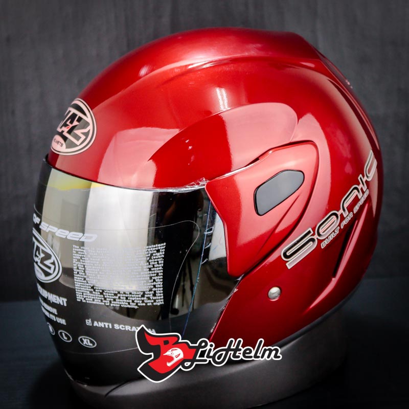 Jual HELM MAZ SONIC SOLID ROYAL RED | HALF FACE SNI | Shopee Indonesia