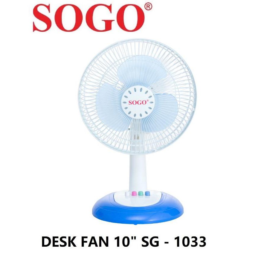 Jual Sogo SG-1033 Desk Fan 10 inch Kipas Angin Meja Swing Kiri Kanan ...