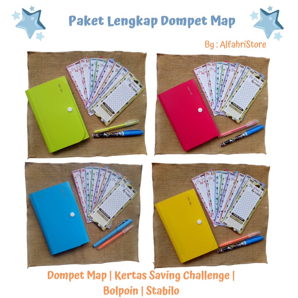 Jual Paket Lengkap Dompet Map Menabung / Dompet Map Saving Challenge ...
