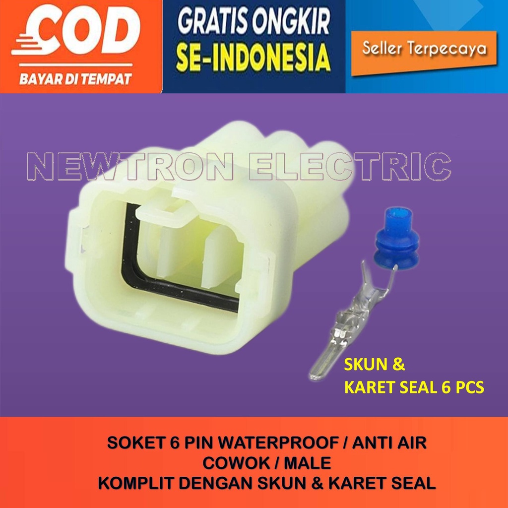 Jual SOKET DLC KAWASAKI 6 PIN MALE SOKET DLC RESET SOKET DLC SHORT ...