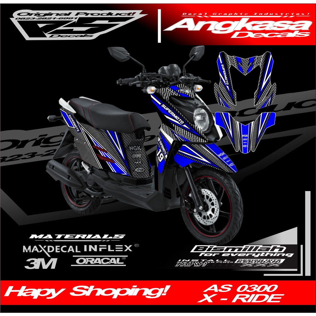 Jual 0300 DECALS MOTOR X-RIDE FULL BODYSET CUSTOM WARNA / variasi motor ...
