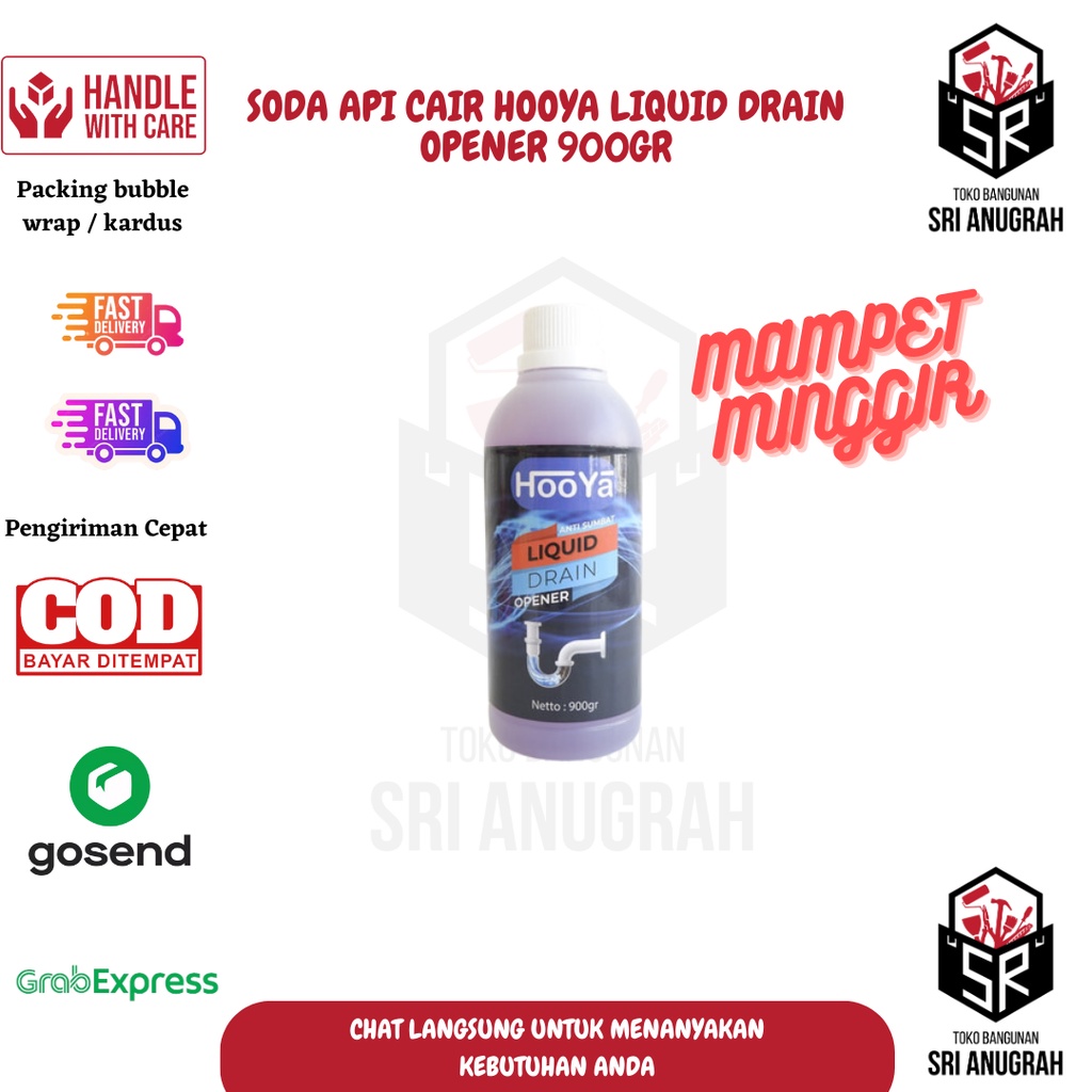 Jual Soda Api Cair Hooya Liquid Drain Opener 900GR | Shopee Indonesia