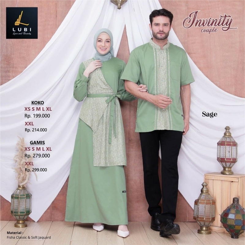 Jual GAMIS LUBI INVINITY COUPLE ( BLACK/MAROON/SAGE ) | Shopee Indonesia