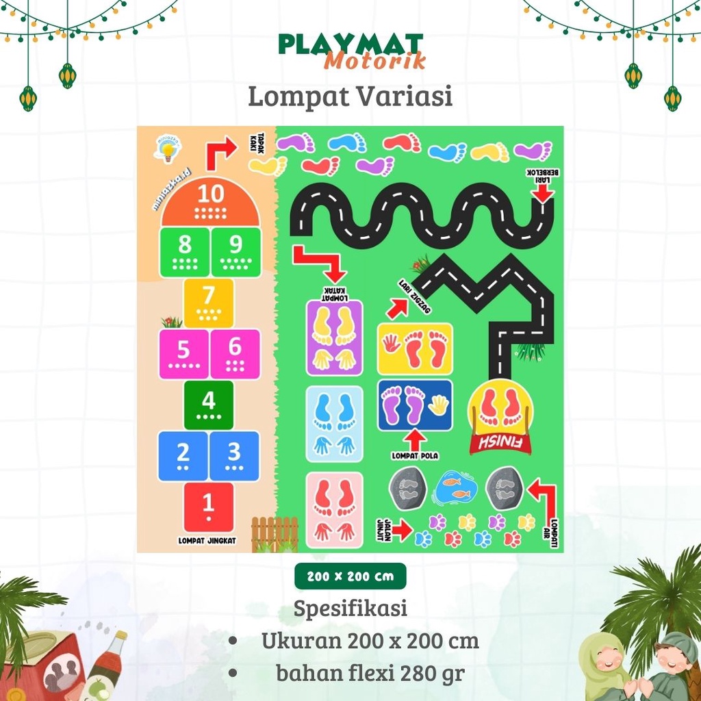 Jual Miniazka - Playmat Motorik / Playmat Lompat Jejak Tangan Kaki ...