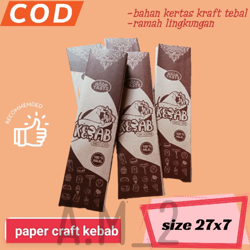 Jual @100pcs kebab paper craft/kemasan kebab/bungkus kebab | Shopee ...
