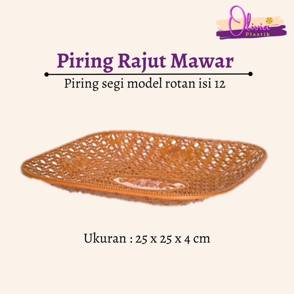 Jual Piring Rajut Mawar / Piring rotan / Piring model anyaman | Shopee ...