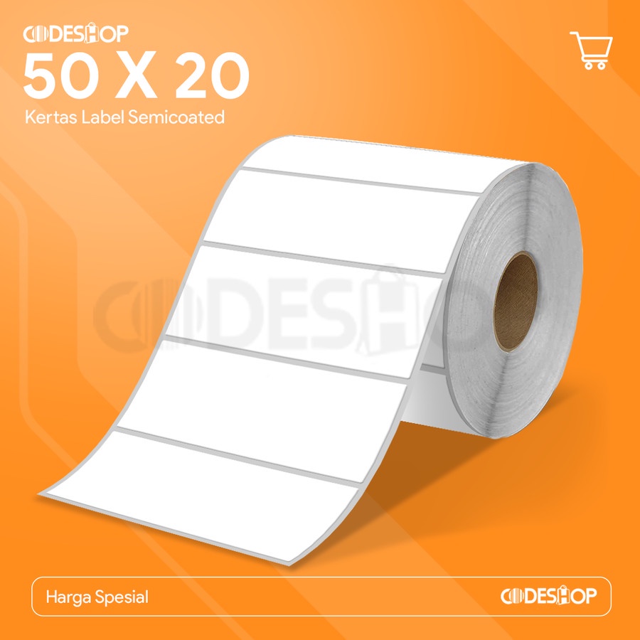 Jual LABEL BARCODE 50 X 20 (1 LINE) SEMICOATED 50X20 MM | Shopee Indonesia