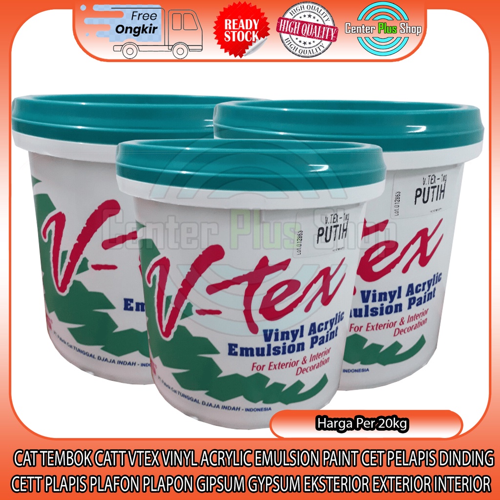 Jual CAT TEMBOK CATT V-TEX VTEX V TEX 20kg VINYL ACRYLIC EMULSION PAINT ...