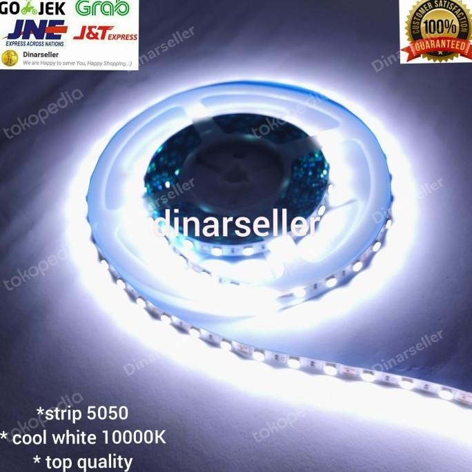 Jual LED STRIP 5050 COOL WHITE 10000K IP20 5 METER (SANGAT TERANG ...