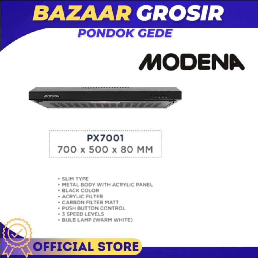 Jual COOKER HOOD MODENA PX 7001 / PX7001 / PX-7001 PENGHISAP ASAP 70CM ...