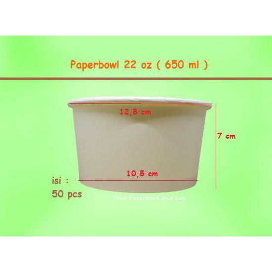 Jual Paper Bowl 650 ml ( 22 Oz ) Hanya Body isi 50 pcs | Shopee Indonesia