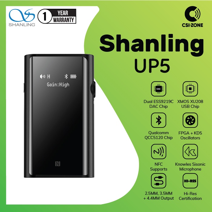 Jual Shanling UP5 Portable Hi-Fi Bluetooth Headphone Amplfier & DAC ...