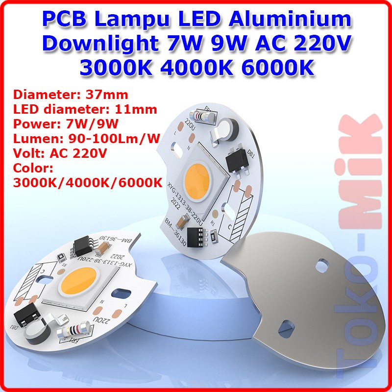 Jual Modul Lampu LED Downlight PCB Alumunium 7W 9W 220V 3000K 4000K ...