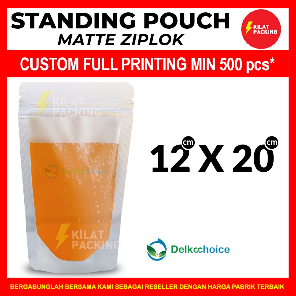Jual Standing Pouch Matte Doff Ziplock Plastik Klip Makanan Dan Minuman ...
