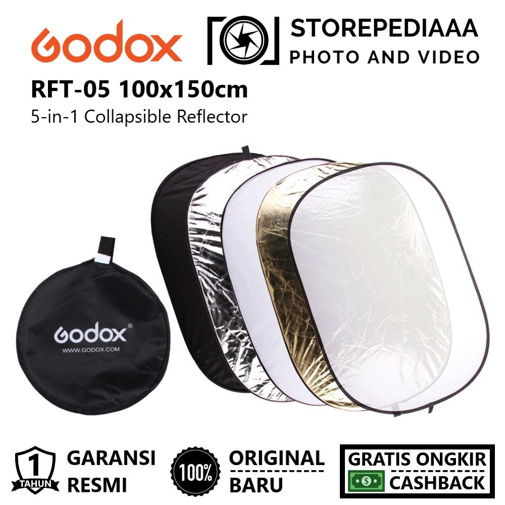 Jual Godox RFT-05 100x150cm Reflector 5-in-1 Collapsible 100x150 cm ...