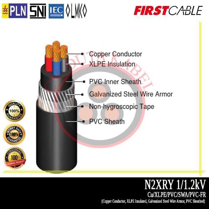 Jual Kabel N2XRY 4x50 mm2 FIRST CABLE (Cu/XLPE/SWA/PVC) 4x50 mm/4 x 50 mm2/4 x 50 mm | Shopee ...