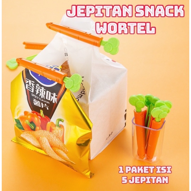 Jual PENJEPIT KEMASAN ISI 5 PCS BENTUK WORTEL KLIP SNACK KLIP MAGNET ...