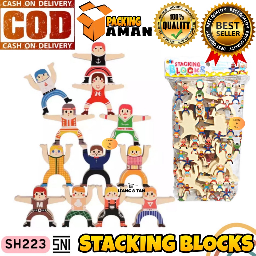 Jual ( BISA COD ) PROMO Mainan Edukasi Anak Stacking Blocks Blok ...