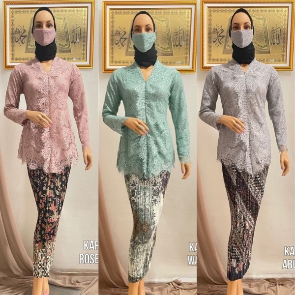 Jual Setelan Kebaya Modern Blouse Kartini Renda Brokat Lace Busui ...