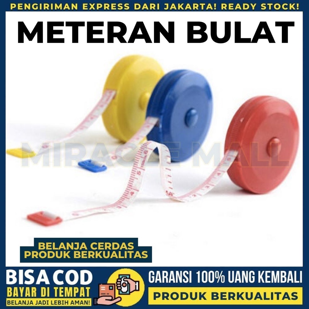 Jual Meteran Mini Gulung Putar 150cm Mini Alat Ukur Baju Pakaian ...