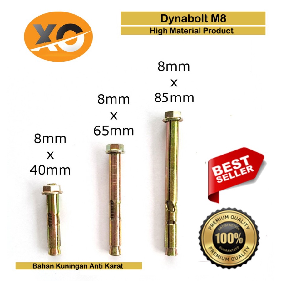 Jual Dinabolt M8 / Baut dynabolt 9 cm/ Baut Bracket Set / Baut / Sekrup ...