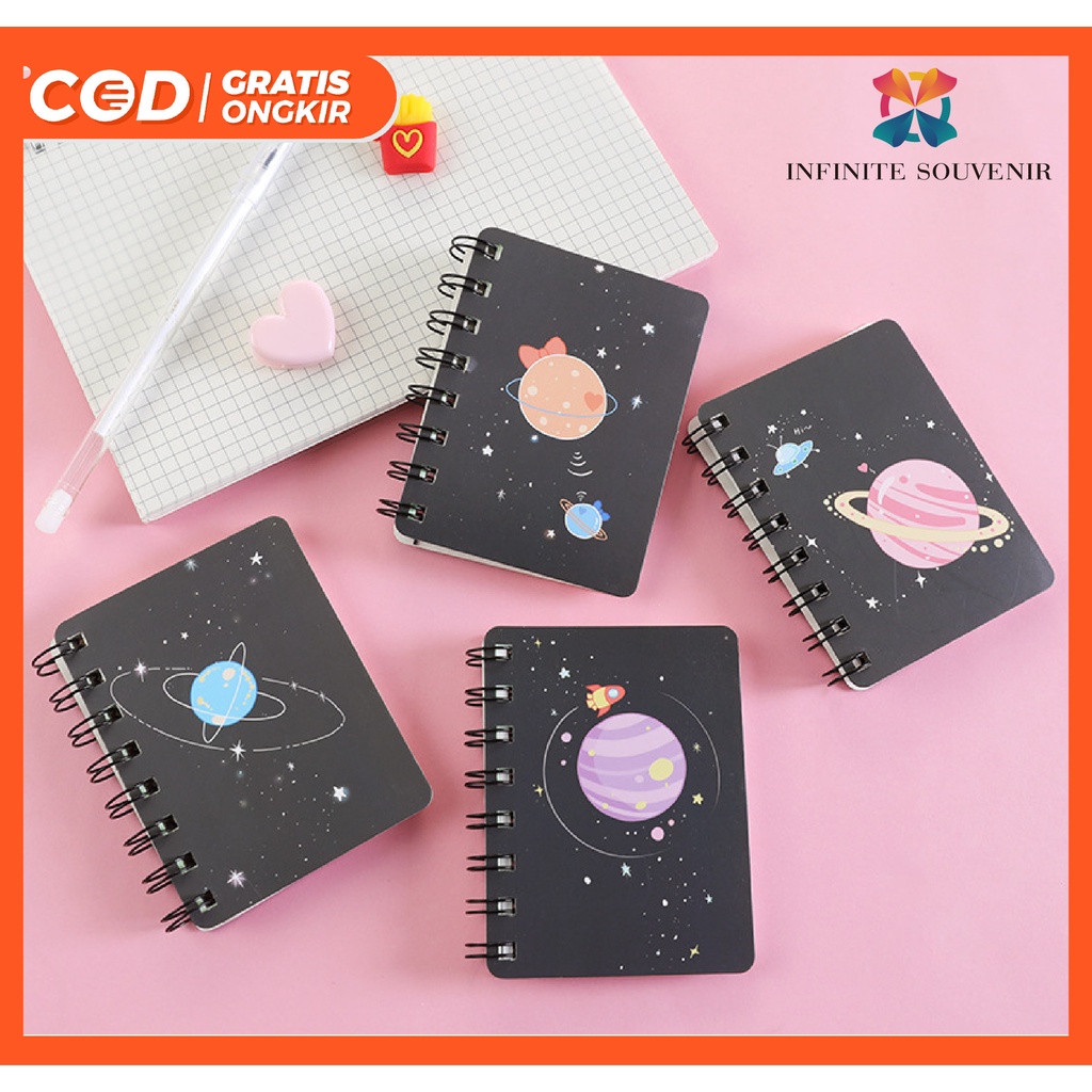 Jual Notebook Ring A7 Motif Galaxy Hitam / Buku Catatan Mini Motif ...