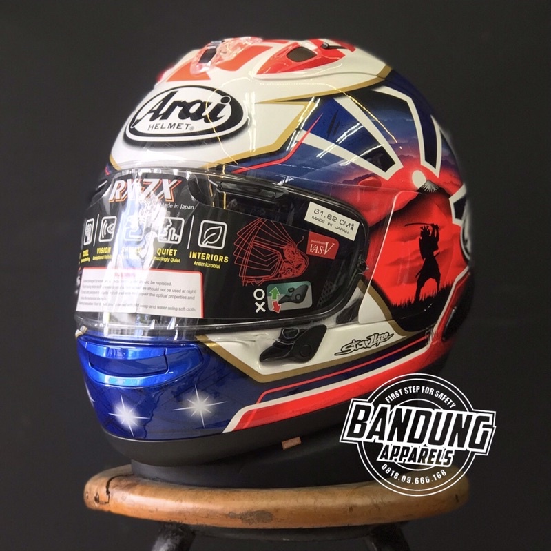 Jual Arai RX7X Pedrosa Samurai Spirit Blue Made In Japan RX-7X Full ...