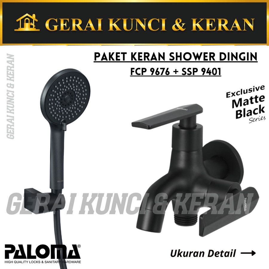 Jual PALOMA PAKET FCP 9676 SSP 9401 KRAN SHOWER MANDI DINGIN MATTE ...