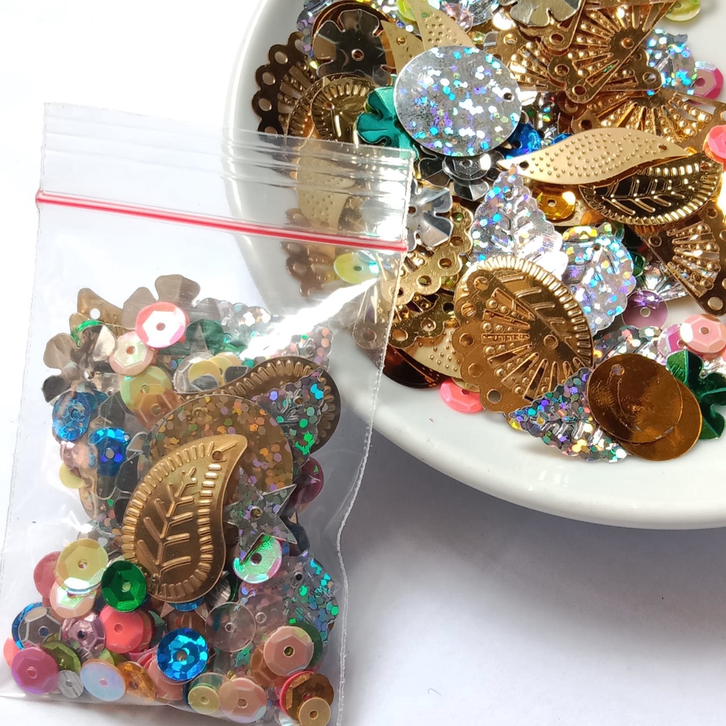 Jual payet manik manik squin aneka motif kombinasi ukuran jahit per 5 ...