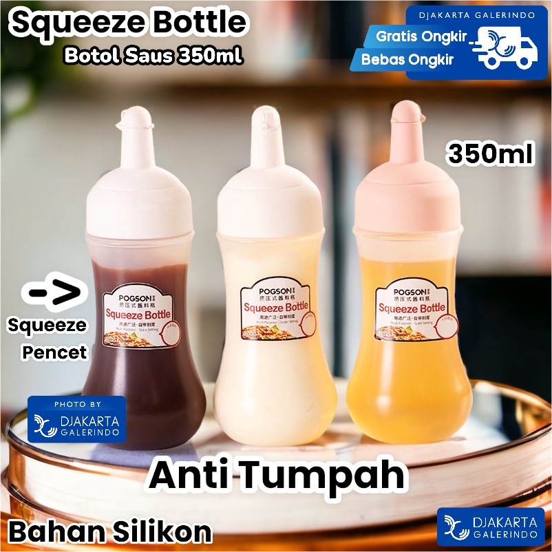 Jual Squeeze Bottle Pogson 350ml Sillicone Botol Kecap saus minyak ...