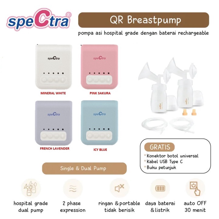 Jual SPECTRA QR ELEKTRIC BREASTPUMP DUAL PUMP / POMPA ASI ELEKTRIK ...