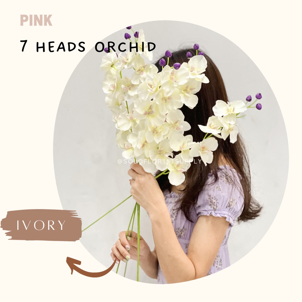 Jual 7 HEADS ORCHID X7 ARTIFICIAL FLOWER SILK ORCHID FLOWER Bunga ...