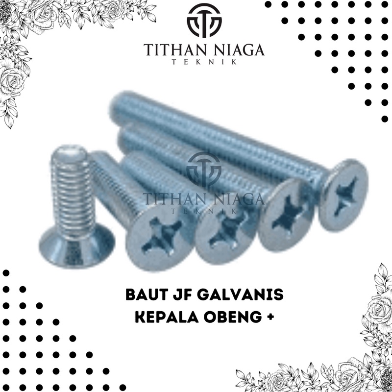 Jual Baut JF Galv M4 x 0.7 x 60 ( kepala obeng ) | Shopee Indonesia