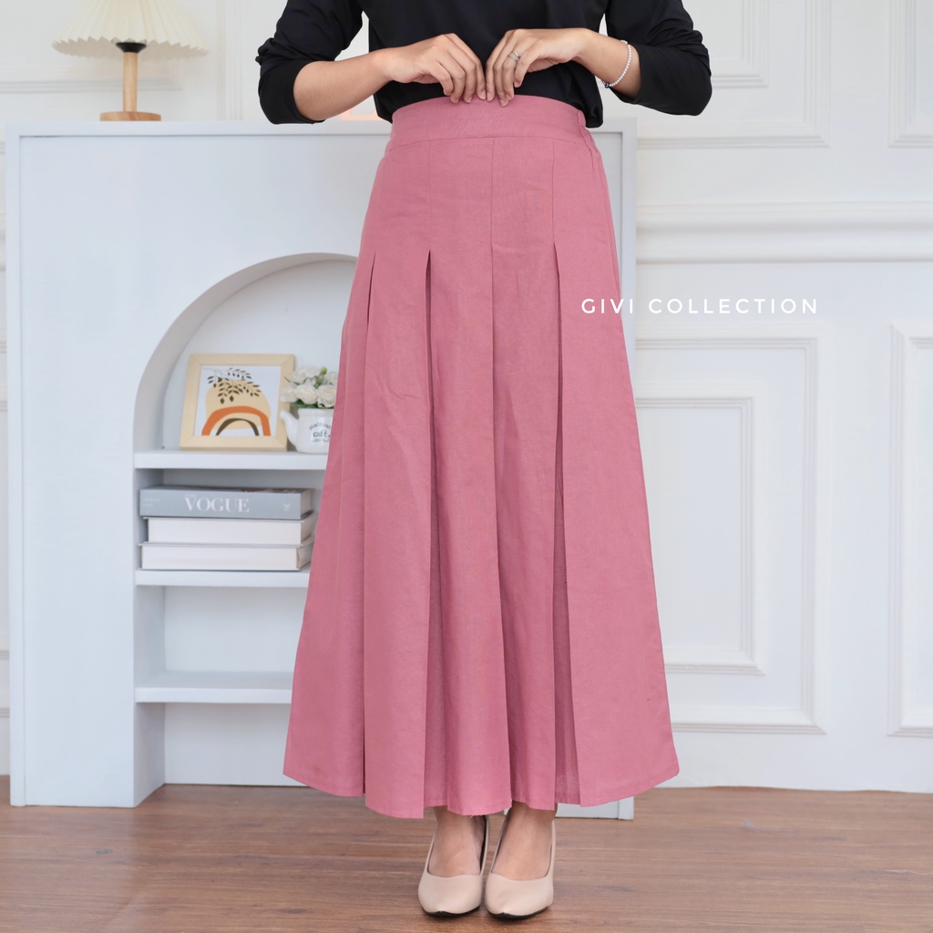 Jual Rok rempel panjang/rok linen rami terbaru | Shopee Indonesia